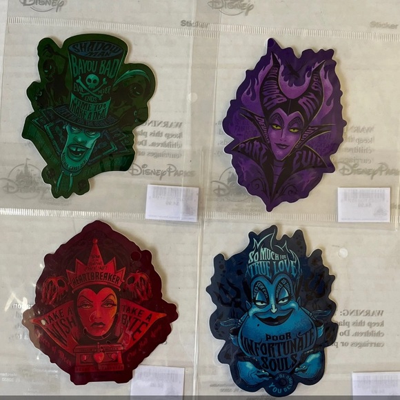 Disney | Other | Disney Parks Set Of 4 Villain Stickers | Poshmark